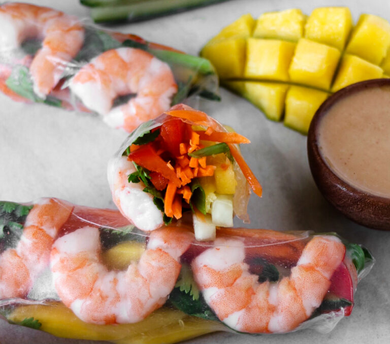 Shrimp Mango Spring Rolls - touchofgingerrecipes.com