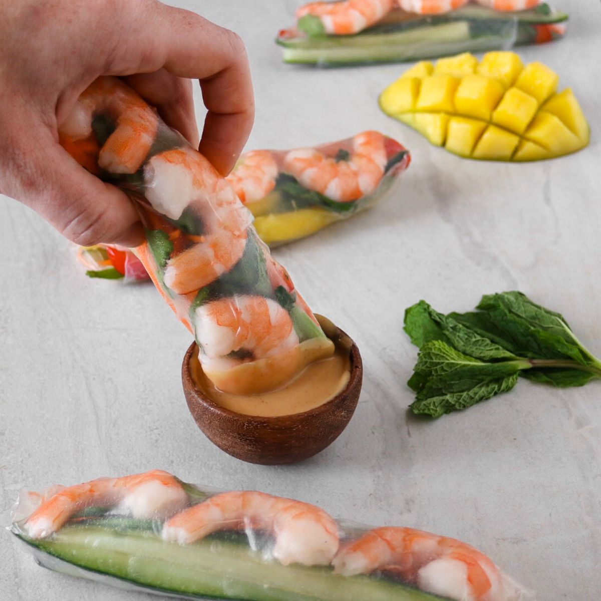 Shrimp Mango Spring Rolls - touchofgingerrecipes.com
